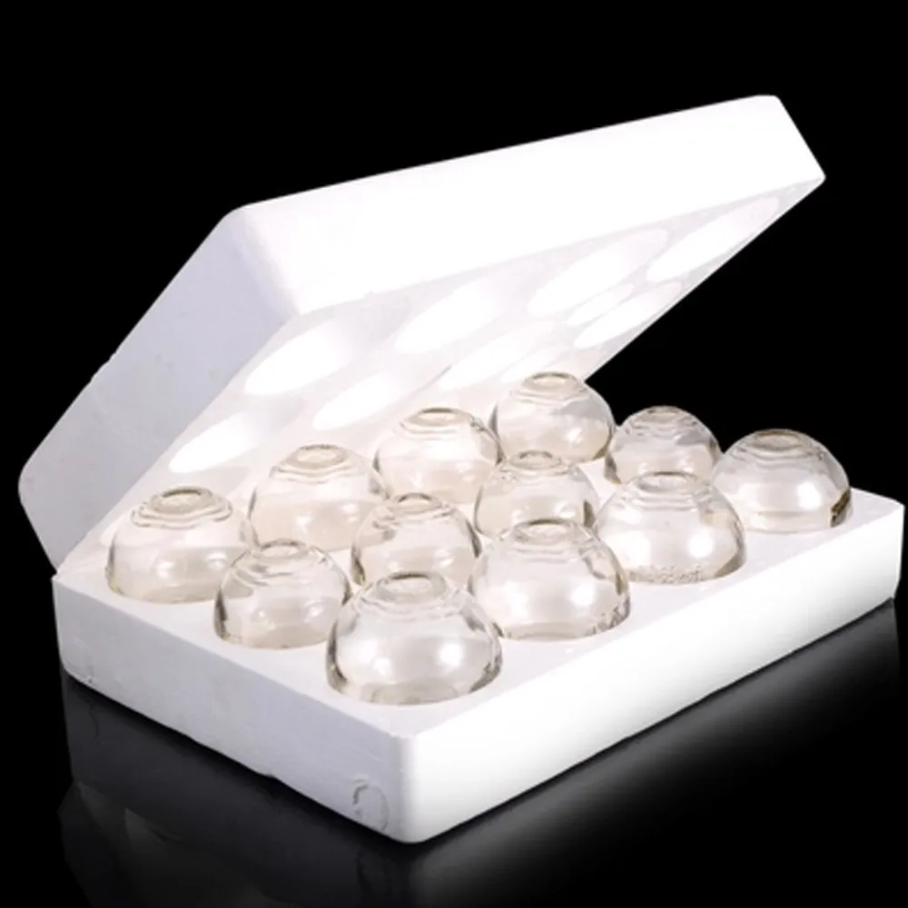 Set Of 10 Glass Cupping Fire Cup Chinese Suction Body Massage Therapy Medical Fire Cupping Jar