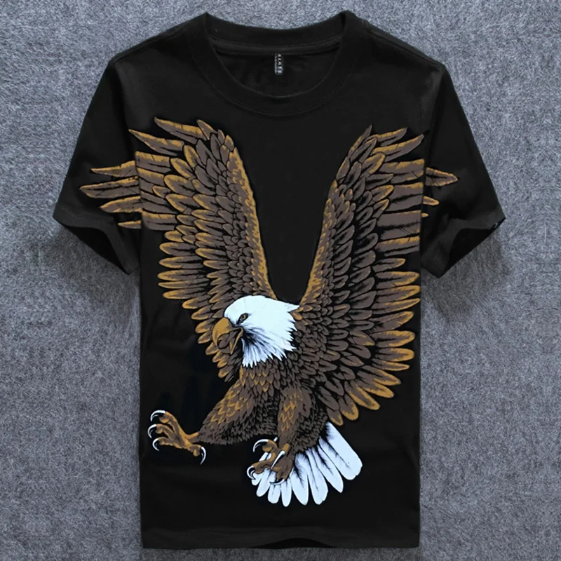 2018 Plus Size 8xl Round Neck Cotton Big Plus Size T Shirt Men Print