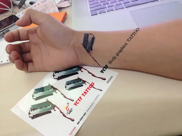 Razor Blade Cutting Skin Tattoo