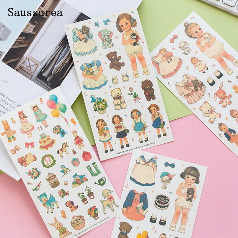 Cute Doll Girls Sticker Kawaii Scrapbooking Diary Sticker Decorative ...