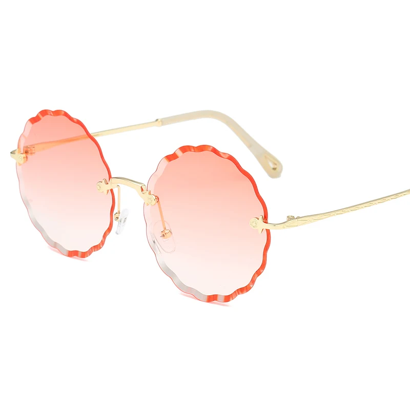 Red Glasses Round Sunglasses Vintage Brand Designer Womens Round Sunglasses Men Retro Big Metal