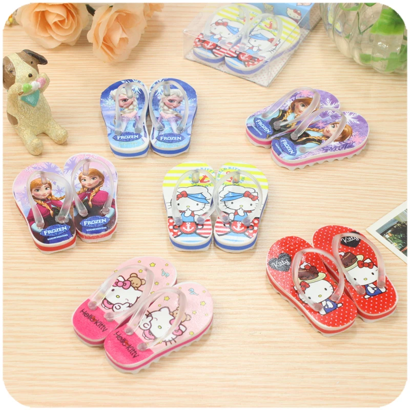 10pair-lot-Hello-Kitty-Cartoon-Cute-Slippers-Eraser-Kids-Kawaii-Rubber ...