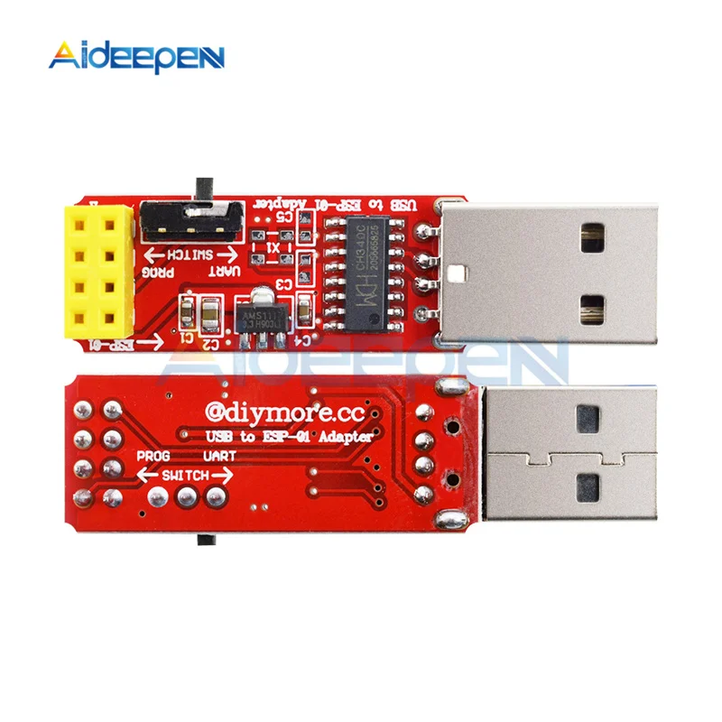 2Pcs USB to ESP8266 ESP-01 ESP-01S WiFi Adapter Module CH340 USB to ...