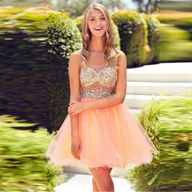Short Coral Prom Dresses