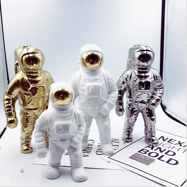 Space man sculpture astronaut fashion vase creative rocket aircraft ...