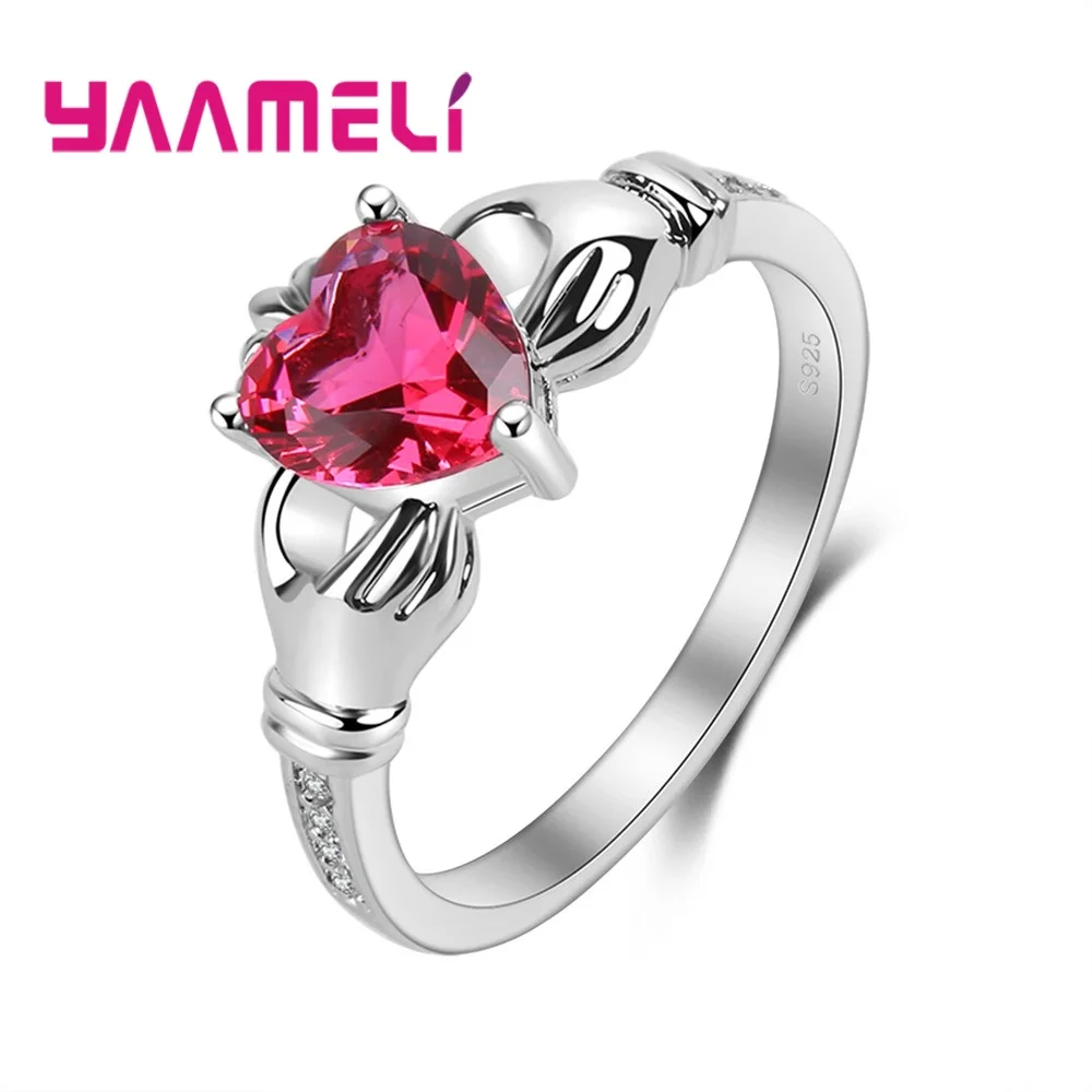 Trendy Design Heart Crystal Rings For Mother's Day Gift YAAMELI Wedding ...