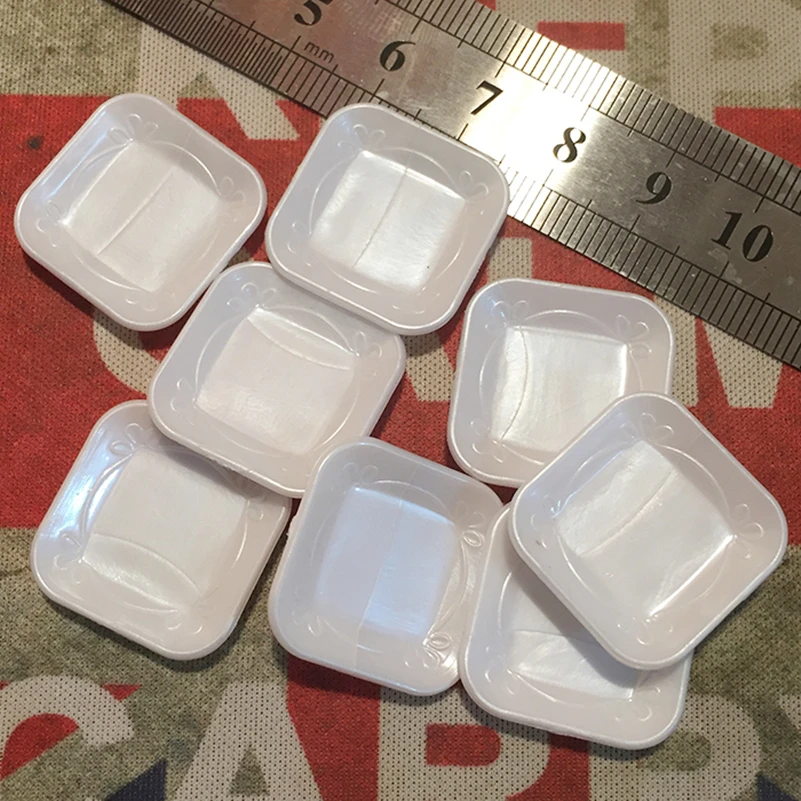 Tanduzi 20PCS Dollhouse Miniature Plate Small White Plastic Plates ...