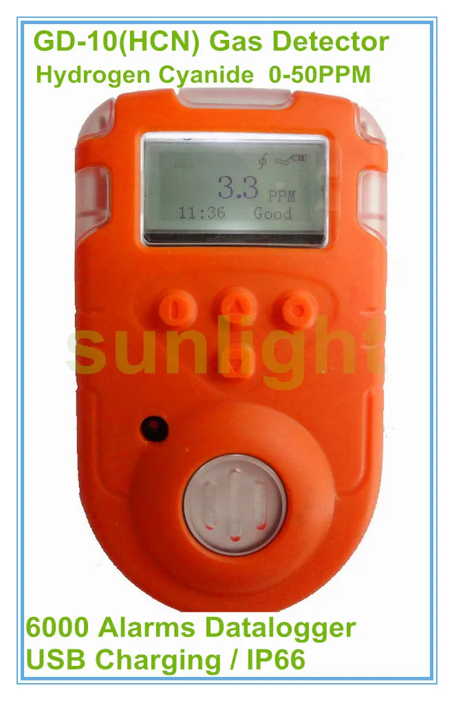 Digital Hydrogen Cyanide Detector 0 50PPM HCN with Alarms Datalogger ...