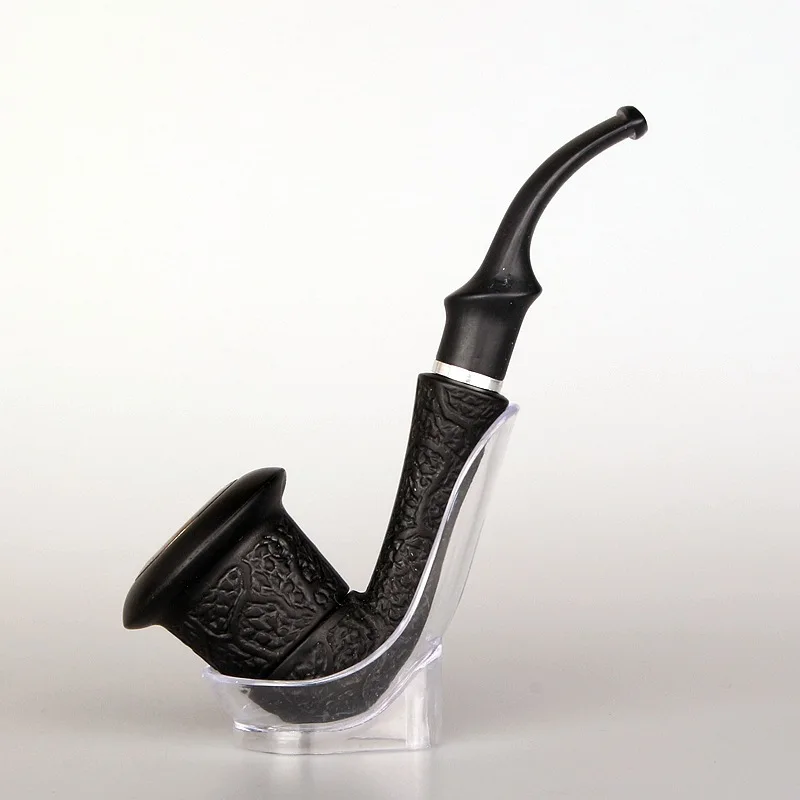 New Luxury Black Bakelite Tobacco Pipe Classic Bending Type Smoking Pipe Men Cigarette Pipes