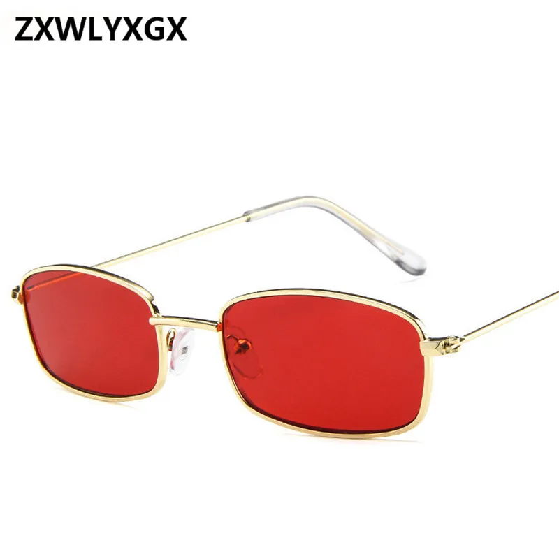 2021new Small Rectangle Retro Sunglasses Men Brand Designer Red Metal ...