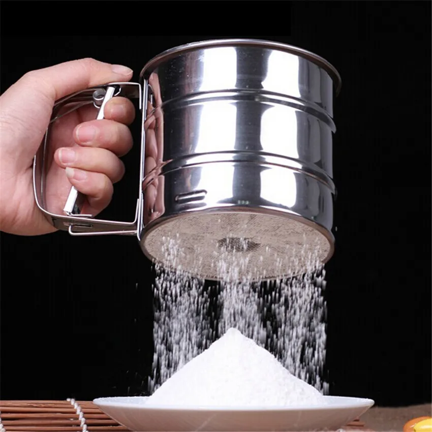 Stainless Sieve Flour 1 pcs handle design sieve flour powdered sugar ...