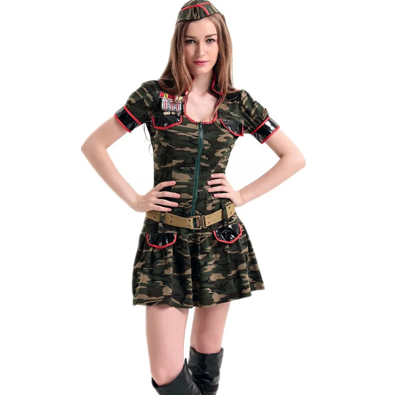 Halloween Sexy Party Cosplay Women Camouflage Army Costume Adult ...