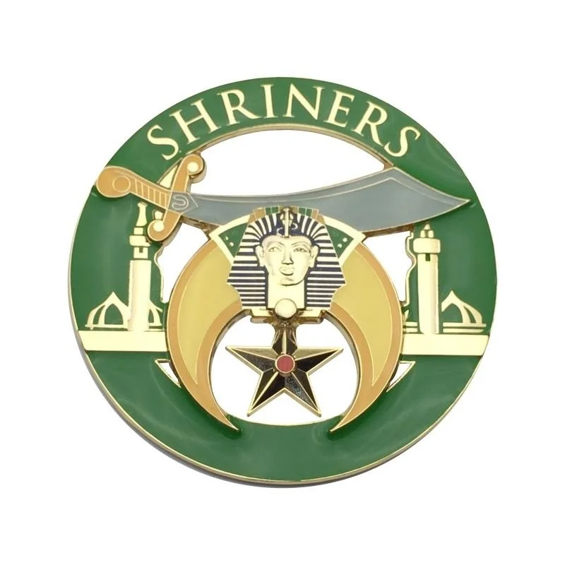 3" Masonic Car Emblem Gold Multi Colors 3D Shriner Mason Auto Truck ...