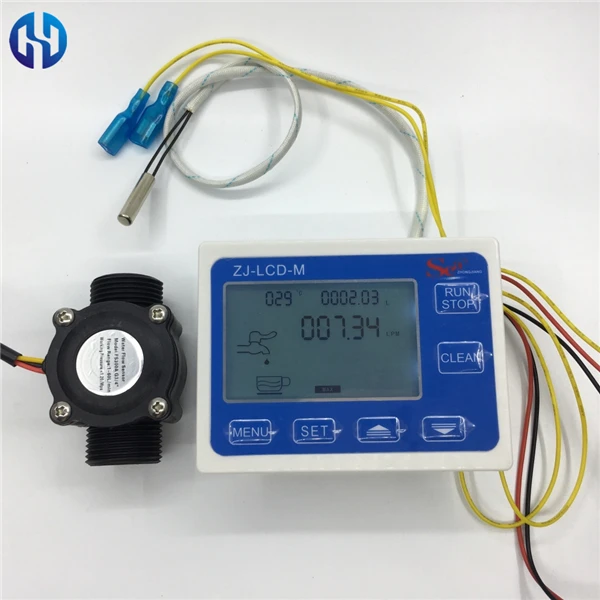 ZJ-lcd-M расходомер+ температура+ G3/" Датчик потока ЖК-дисплей ...