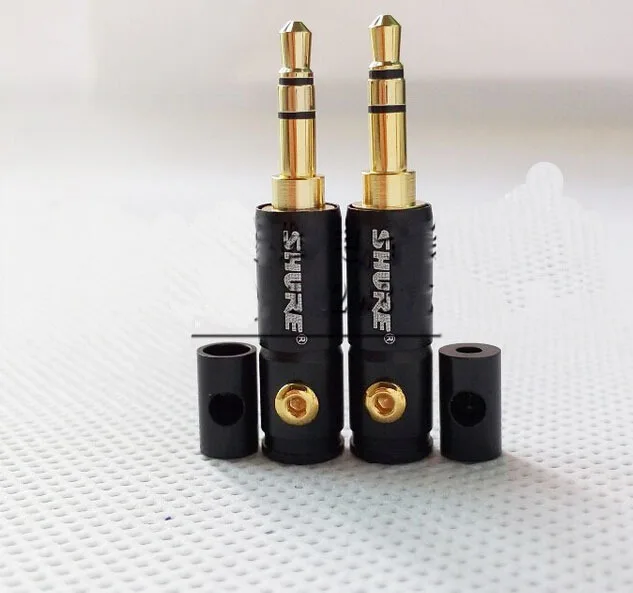 10pcs 3.5mm gold plated plug Stereo connector for Shure|Connectors ...