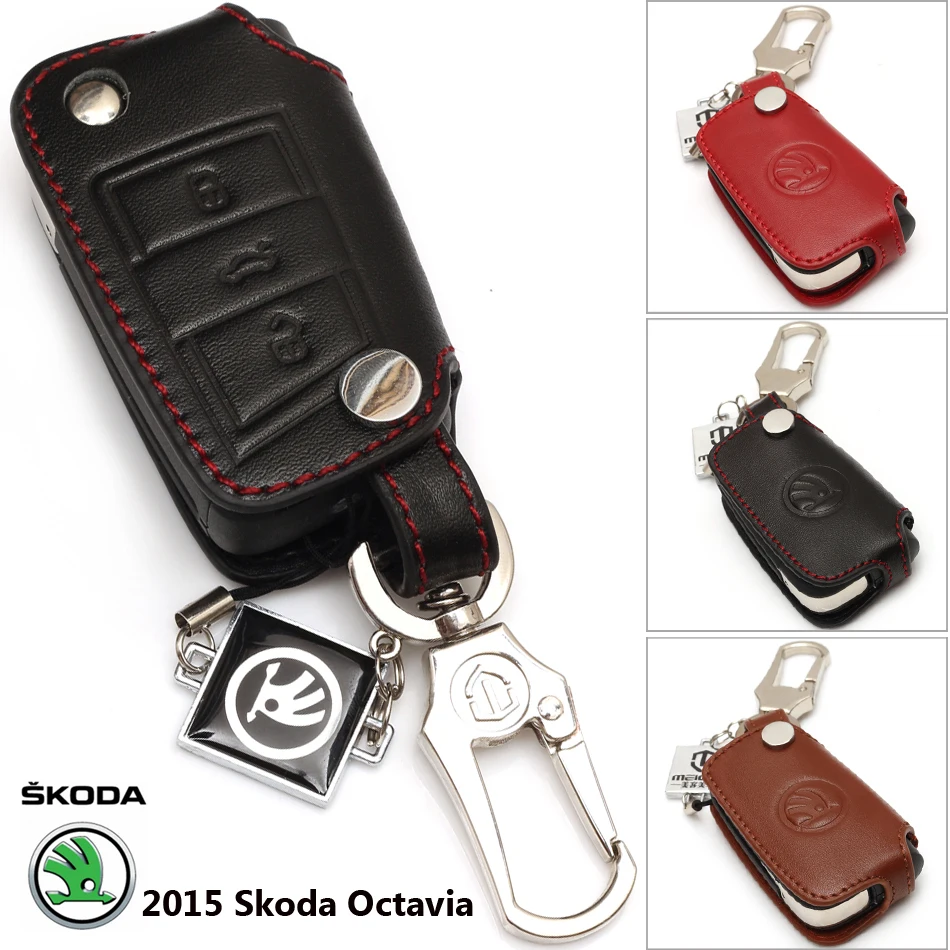 2015 Skoda Octavia Leather key cases / leather key bag/ key cover-in ...