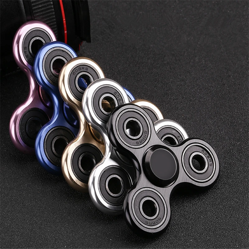 Stainless Steel Fidget Hand Spinner Stress Fidget Toy Tri Spinner ...