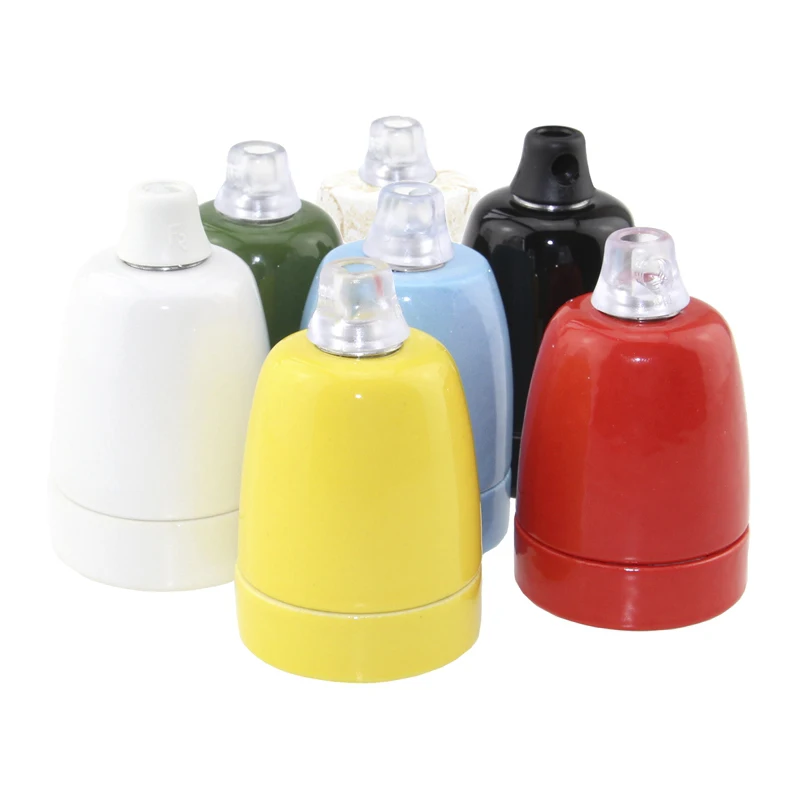 Colourful Ceramic Lamp Holder E27 Retro Bulb Base Fittings For DIY ...