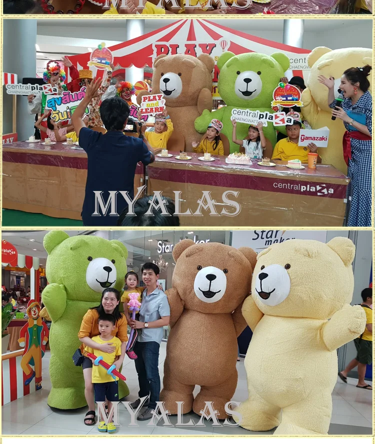 Надувной плюшевый медведь, маскарадный костюм, настраиваемый взрослый ...