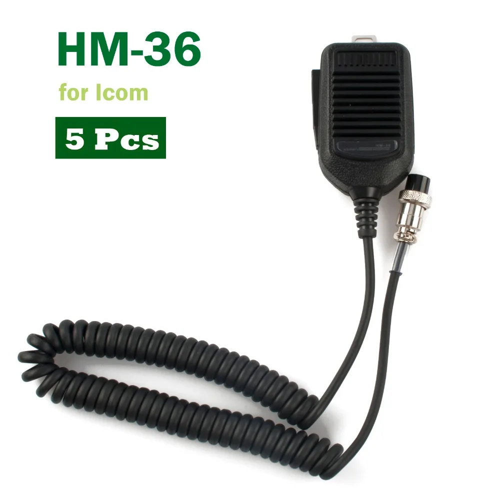 5X Car Radio HM 36 Microphone 8 Pin Speaker Hand Mic For ICOM HM36 IC ...