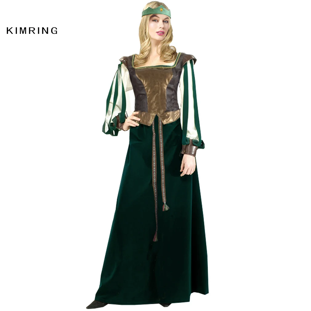 Kimring Renaissance Victorian Dress Adult Maid Marian Medieval Costume ...