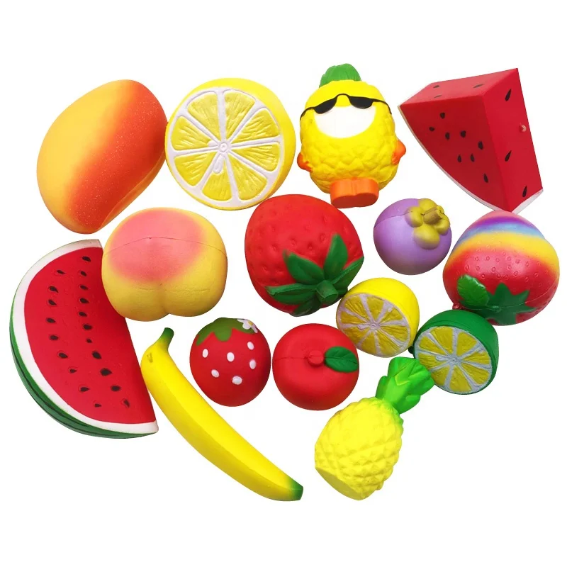 Kawaii Squishy Fruit Pack Jumbo Apple Stawberry Mango Pineapple ...