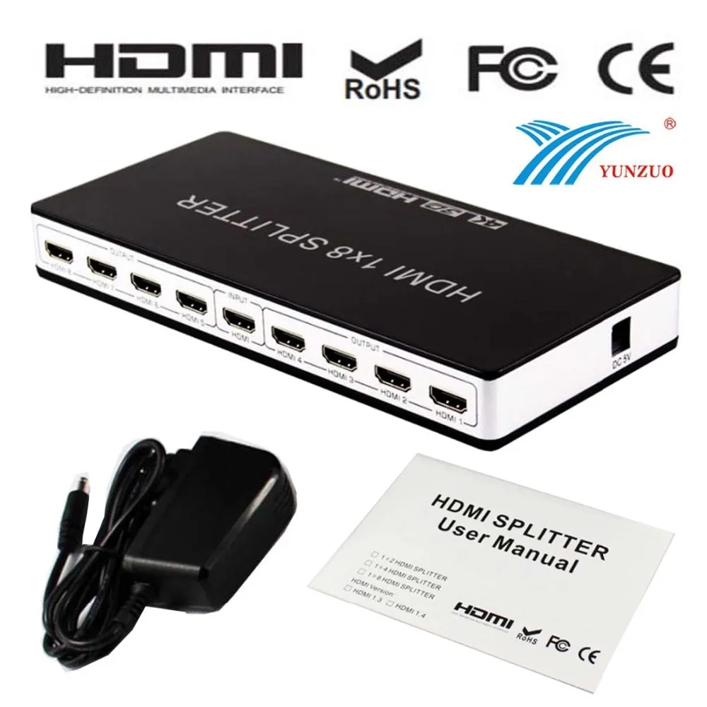 Rohs Ce Divisor Hdmi 1x8 Interruptor En 8 Convertidor Hdcp 1 4