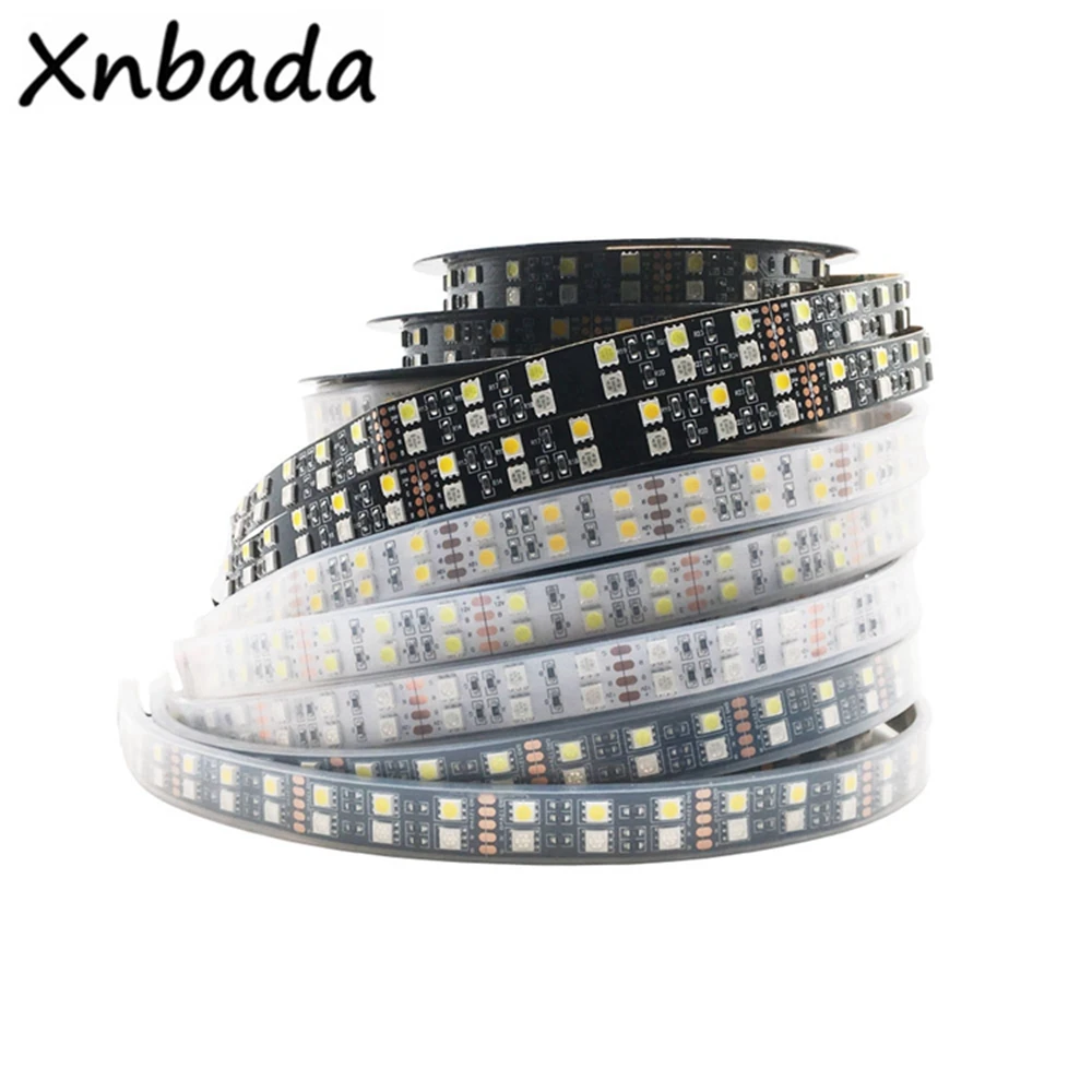 Double Row RGB LED Strip Waterproof 5050 120LEDs/m 5M DC12V 24V RGB ...