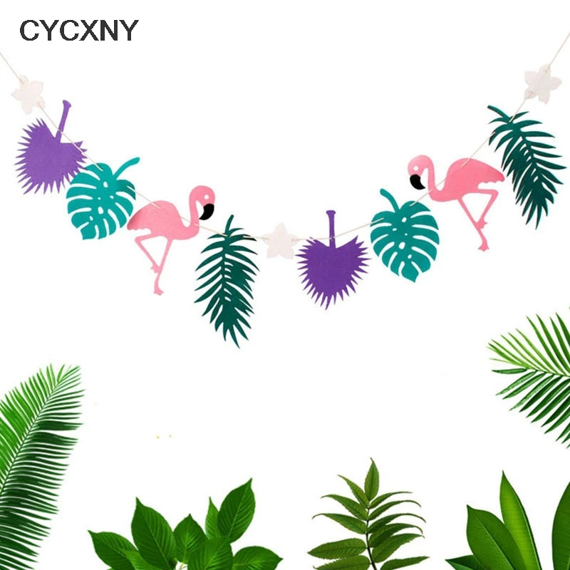 Summer Party Decoration Flamingo Hawaiian Banner Photo Prop Pineapple ...