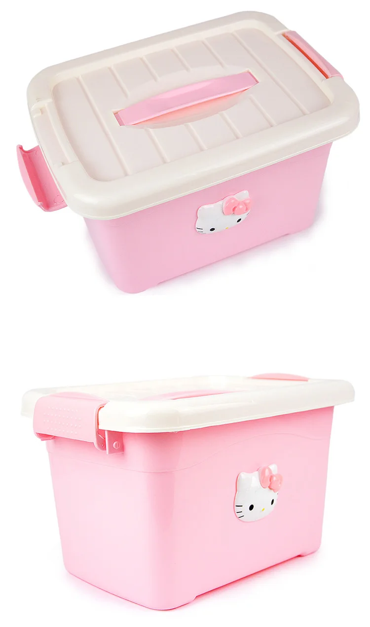 Hello Kitty Cartoon Plastic Container Waterproof Plastic Storage Box ...