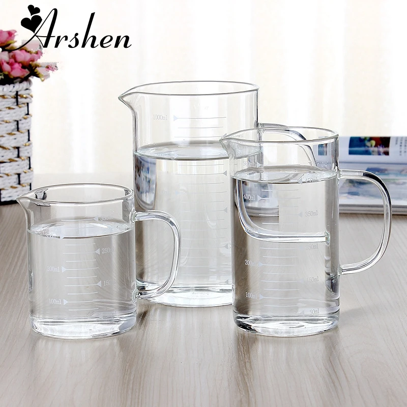 Arshen 250/350/500ml Heat Resistant Measuring Glass Calibration Cups ...