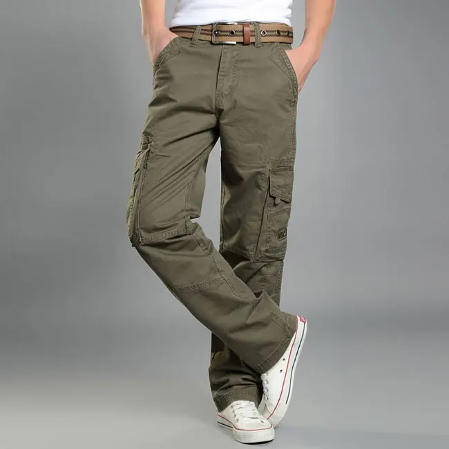 Хороший Новая акция Для мужчин брюки-карго мужские брюки армейские ...