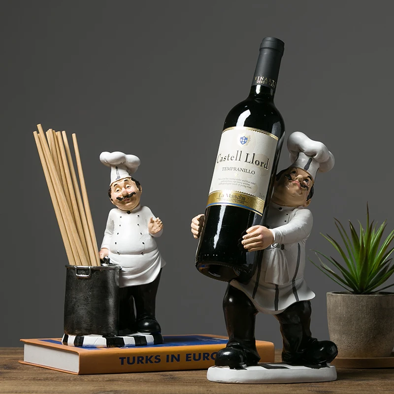 Resin Kitchen Chef Figurine Cake Bakery Chef Miniature Cook Statue Home ...