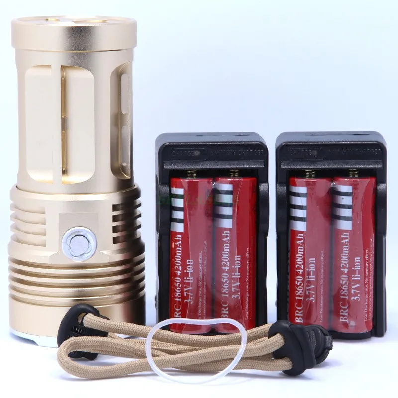 10000 루멘 7 x Xm l T6 LED 손전등 토치 전술 사냥 18650 토치 및 4x18650 배터리 2 x 충전기 무료 ...