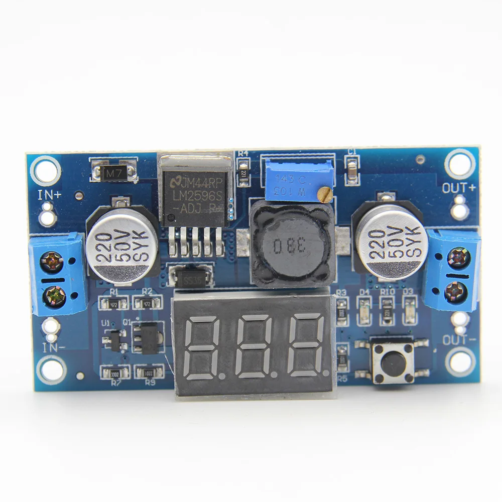 LM2596 LM2596S Power module + LED Voltmeter DC DC adjustable Step Down ...