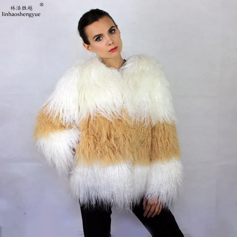 Linhaoshengyue Mongolia Sheep Fur Women Fashion Coat Freeshipping ...