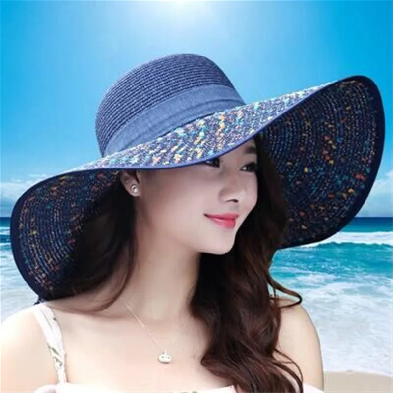 Ladies of Summer brimmed straw hats for Women heading Large Caps Beach ...