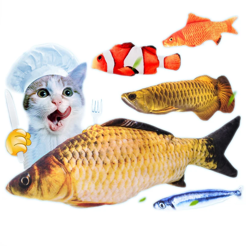 Fish-Toy-Cat-Catnip-3D-Simulation-Fish-Goldfish-Red-carp-Kitten-Toys ...
