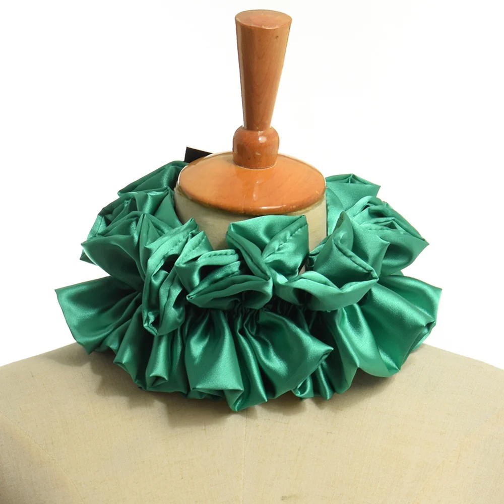 Clown Cosplay Satin Ruffled Neck Ruff Collar Costume Accessory
