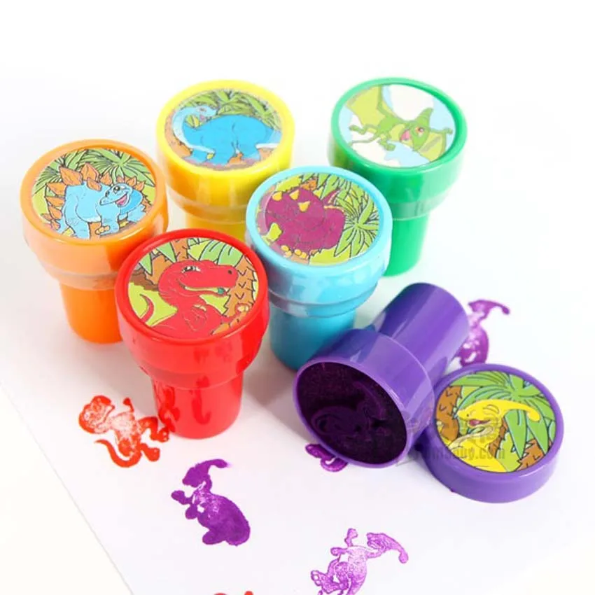 6 Pcs/set Kids Cartoon Stamps Cute Animal Dinosaur Children Custom ...