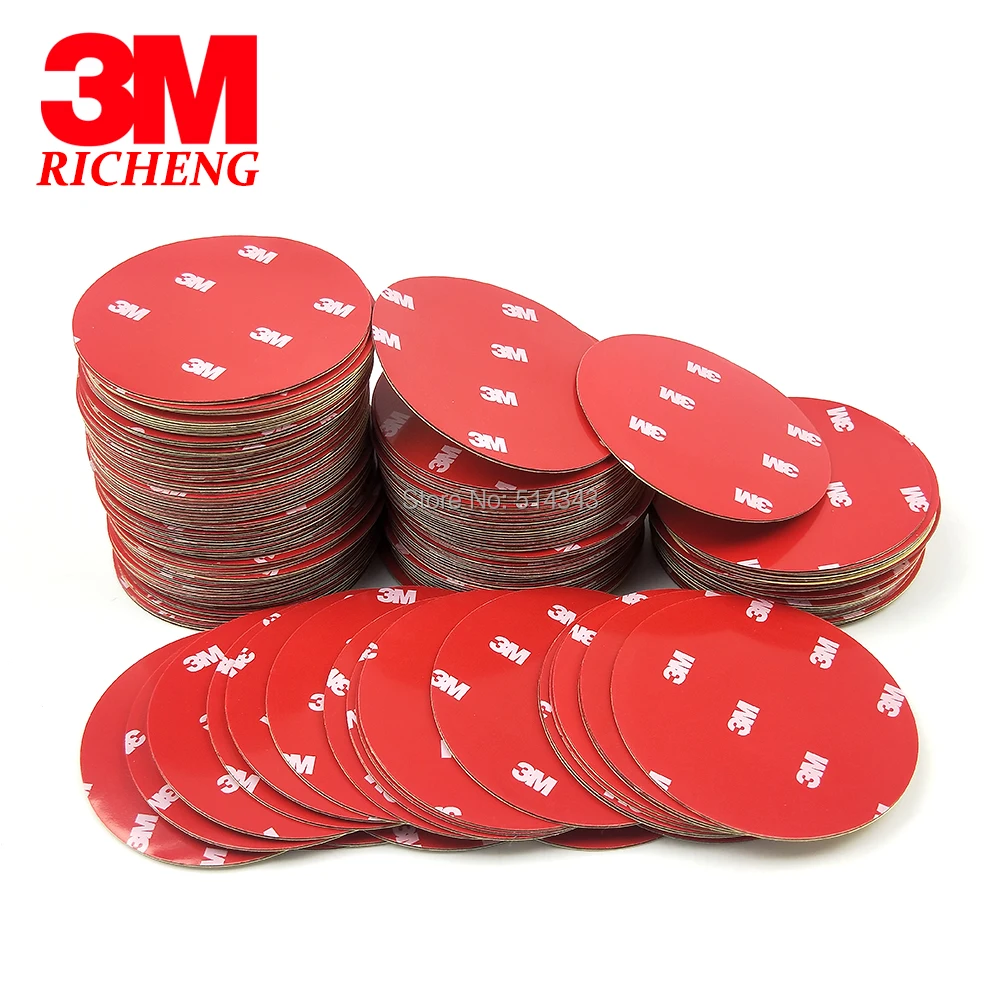 5pcs/lot 75mm Round Gray 3m Automotive Car Tape 3m 4229 Double Sided ...