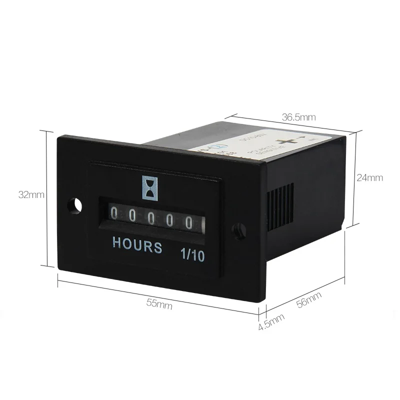SYS2 AC100 250V Hour Meter Generator Excavator Timer Mechanical ...