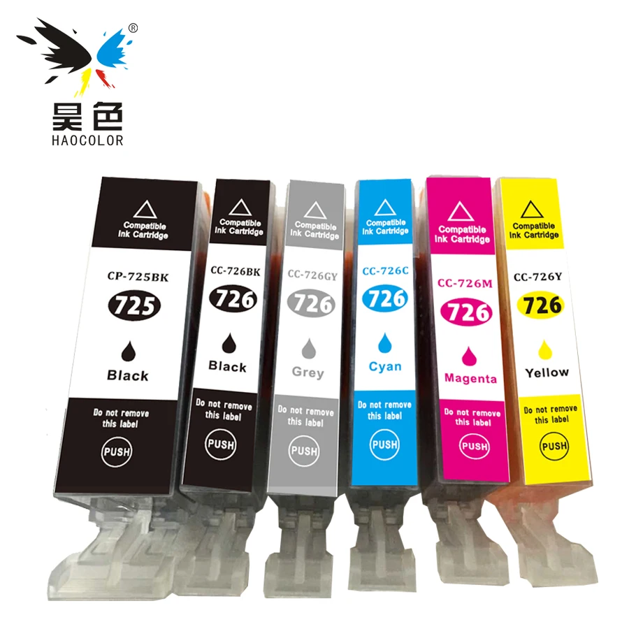6 pcs For Canon PGI 725XL PGI 725 725XL CLI 725XL CLI 725xl compatible ...