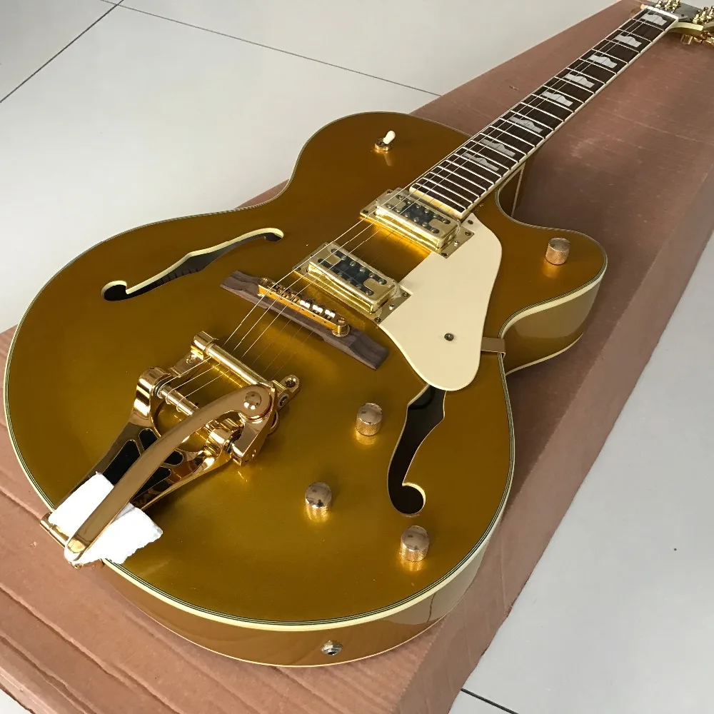 High Quality Jazz Hollow Body Electric Guitar With Gold Color Hardware ...