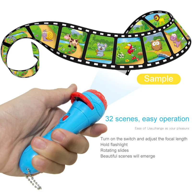 Kids Story Flashlight Slide Projector Toy Projector Slide Baby Sleeping ...