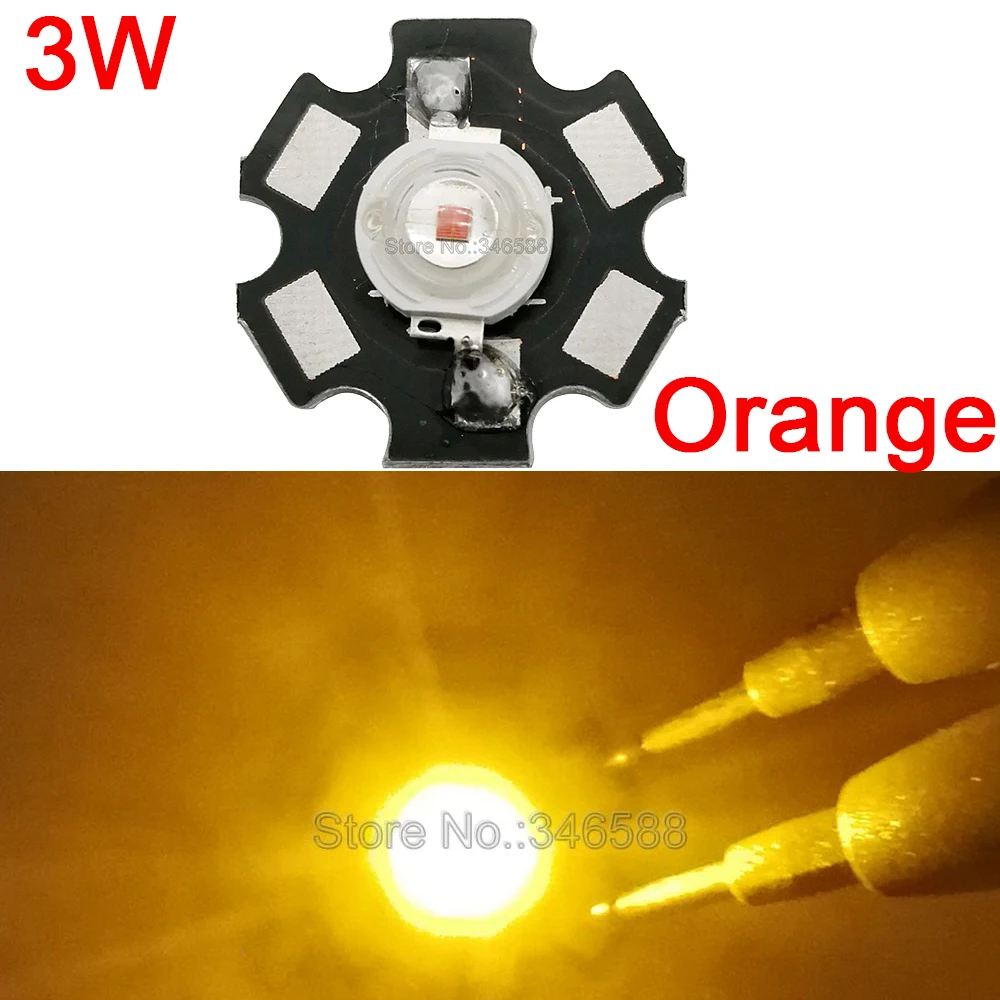 10PCS-3W-Orange-High-Power-LED-Lighting-Emitter-Bead-Diode-DC2-0-3-0V ...