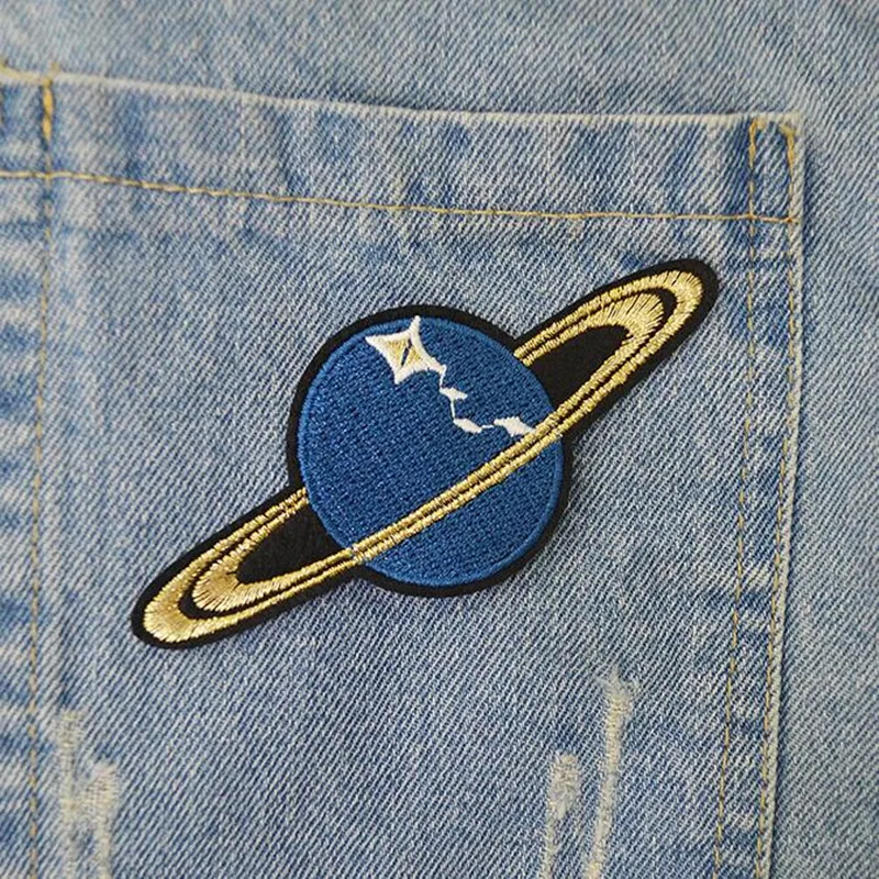 Ahyonniex Brand Blue Saturn Space Planet Patches Iron On Repair ...