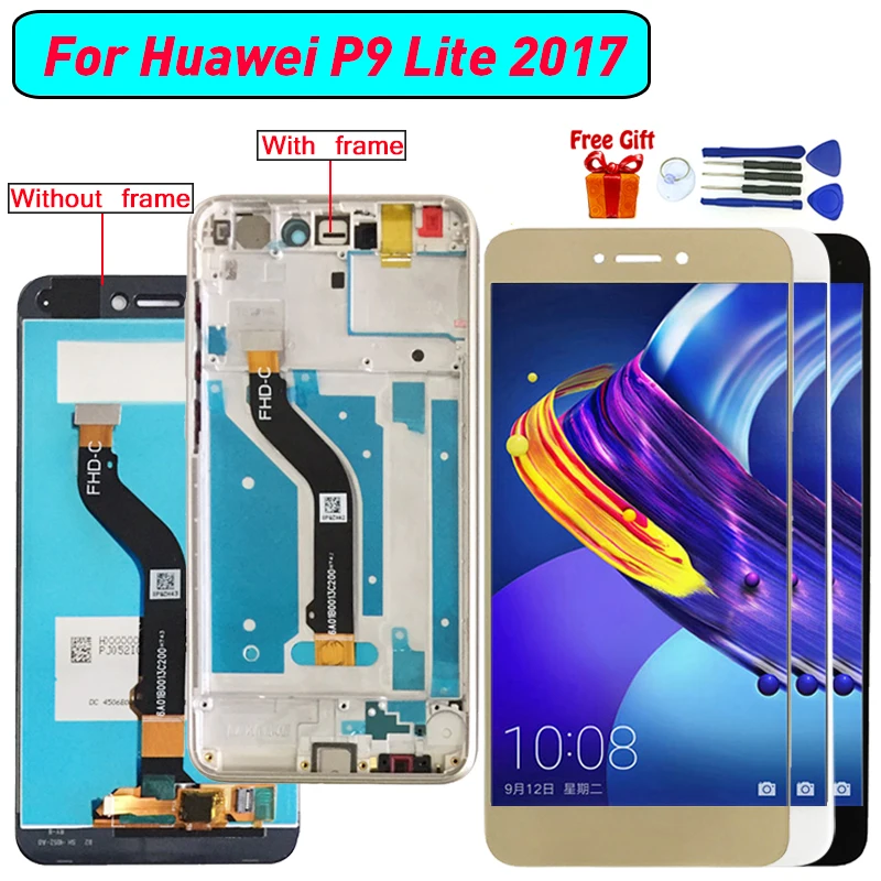 Para Huawei P9 Lite 2017 pantalla LCD con pantalla táctil digitalizador ...