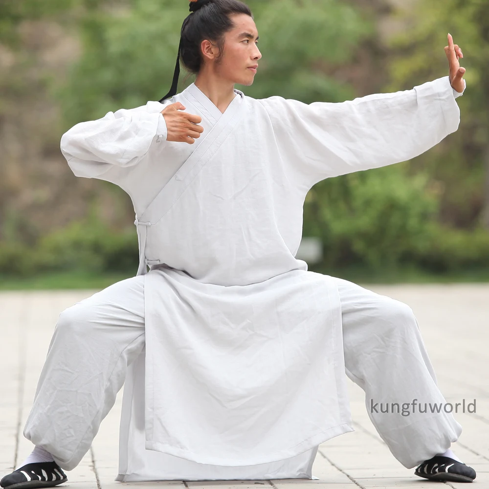 24 Colors Linen Shaolin Wudang Taoist Robe Tai chi Suit Martial arts ...