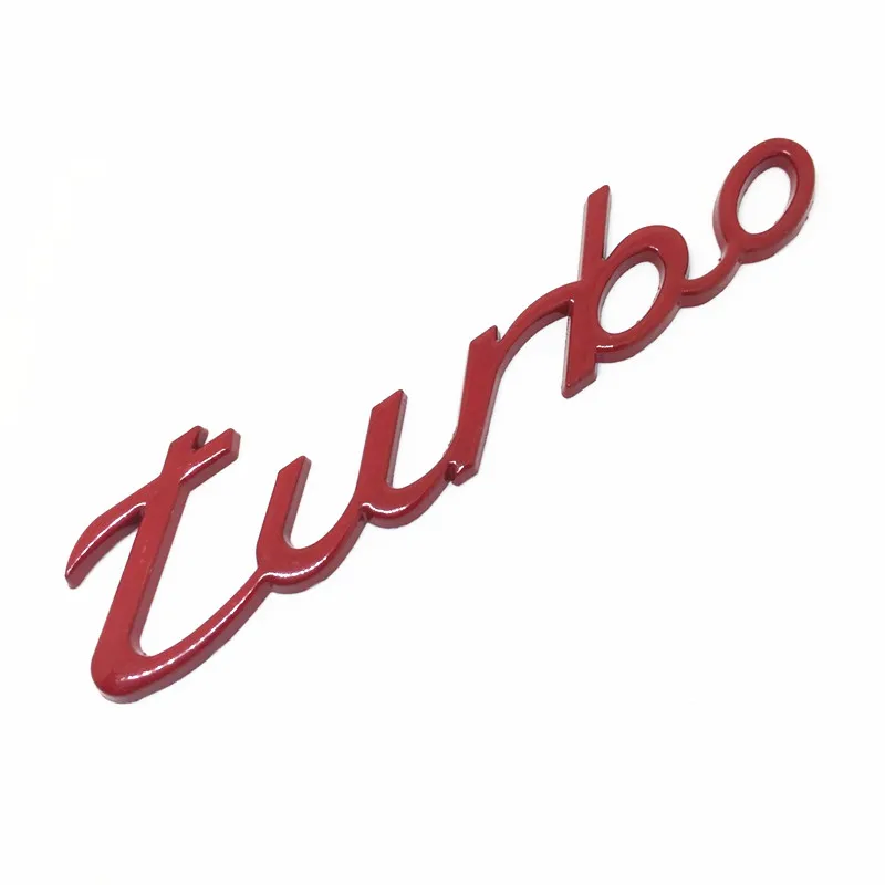 3D Chrome Metal Turbo Emblem Badge car Sticker Turbocharging Rear Trunk ...